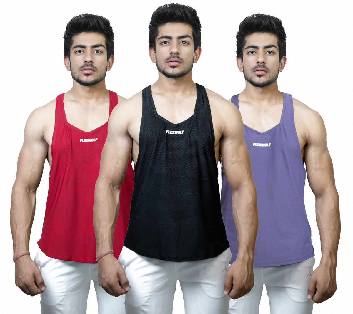 3-Y-BACK VEST COMBO RED BLACK AND PURPLE – FLEXWOLF APPAREL